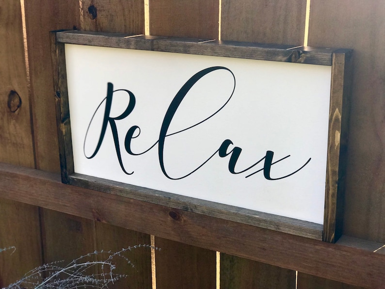 Relax Sign Relax Sign for Bathroom Relax Relax Wall Art - Etsy