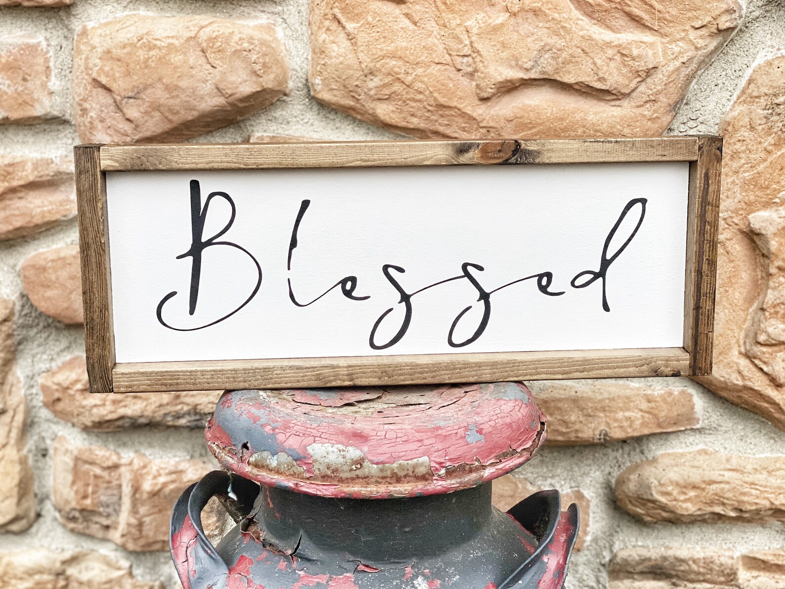 Blessed, Blessed Sign, Blessed Wood Sign, Framed Blessed Sign, Blessed ...
