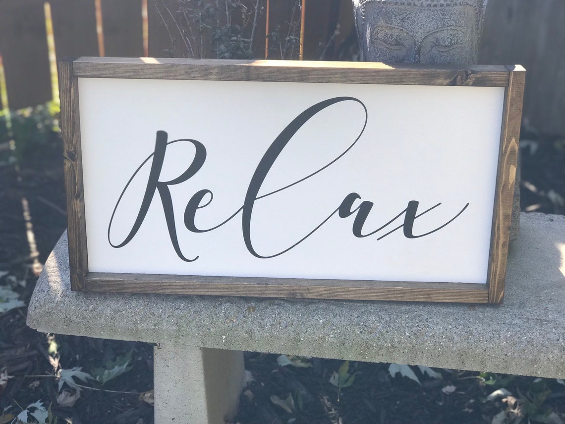 Relax Sign Relax Sign for Bathroom Relax Relax Wall Art | Etsy
