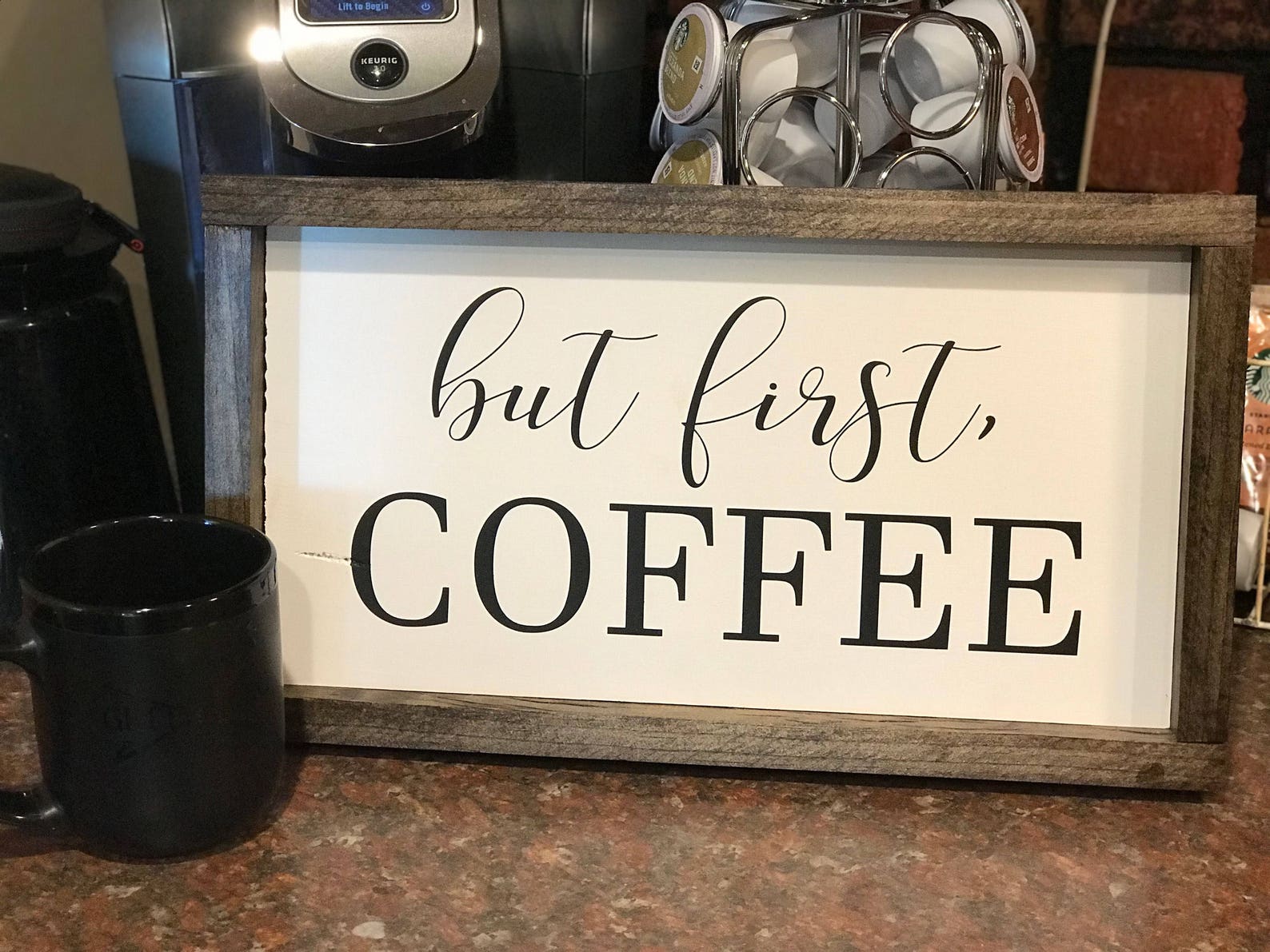 Coffee First Sign, Coffee First, Coffee Sign, Coffee Sign Wood, Coffee ...