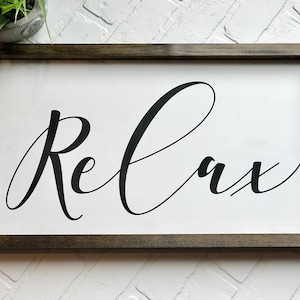 Relax Sign, Relax Sign for Bathroom, Relax, Relax Wall Art, Bathroom ...