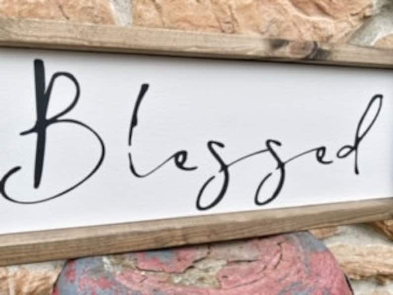 Blessed, Blessed Sign, Blessed Wood Sign, Framed Blessed Sign, Blessed ...