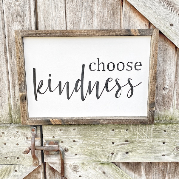 Kindness Wood Sign - Etsy