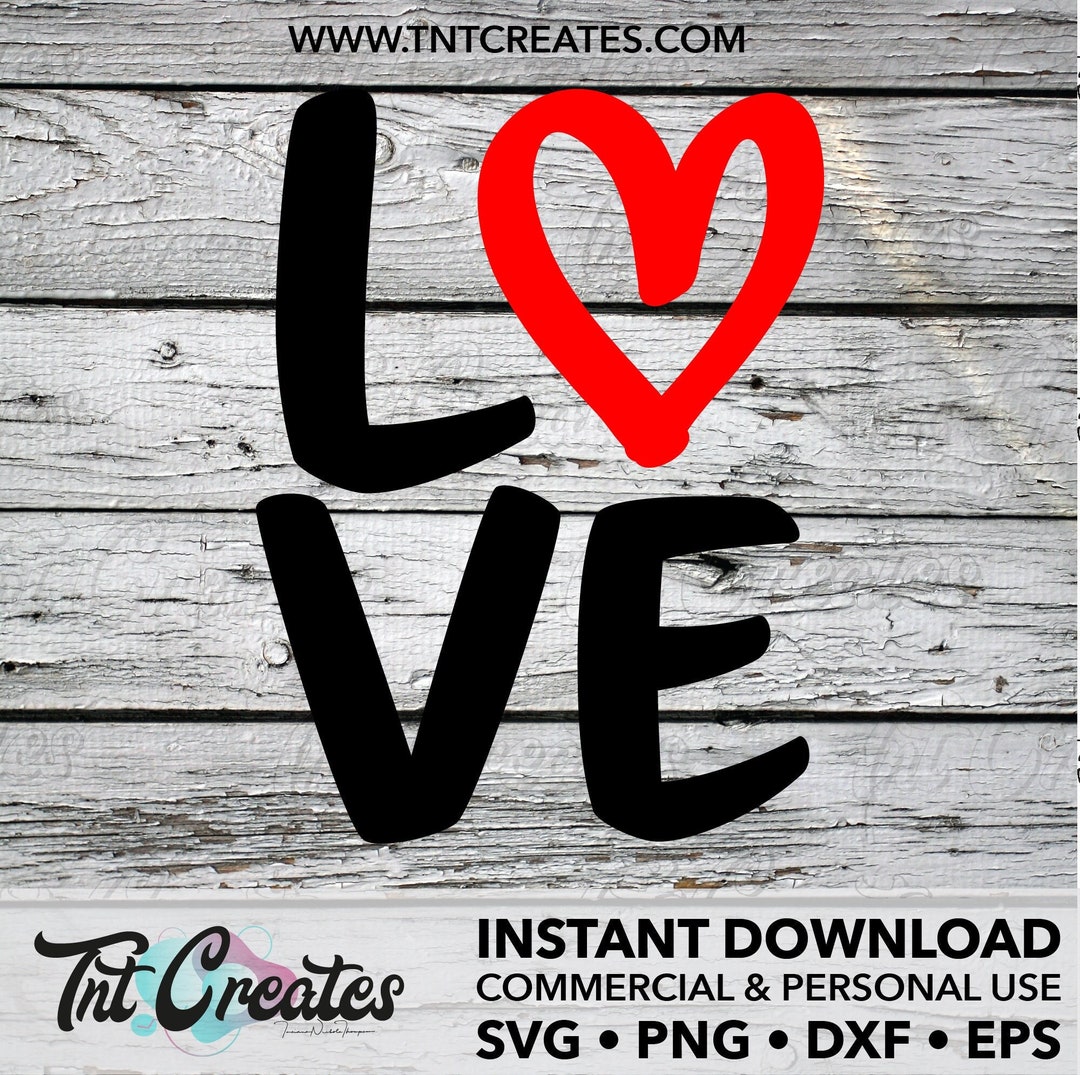 Valentine's Day Love With Heart SVG Cut Graphic Valentines SVG ...