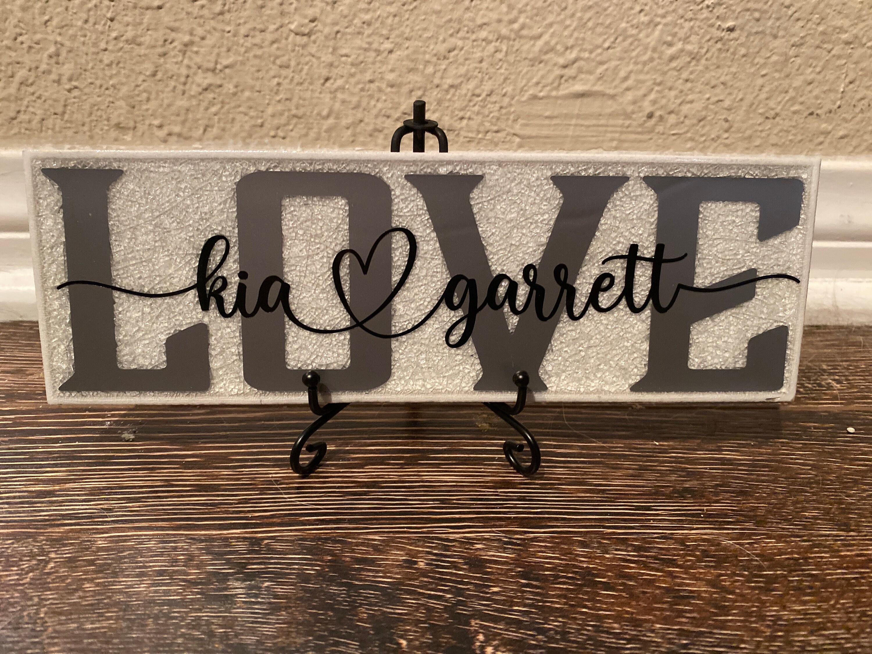 Glass Tile Sign Custom Made SVG Valentines Day Gift Wedding Gift ...