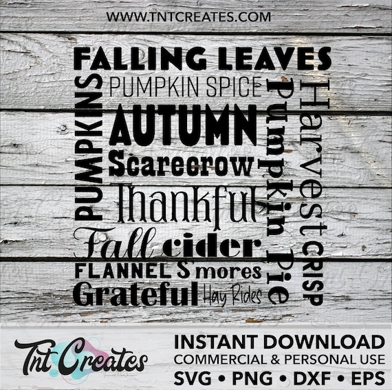 Fall Words List SVG Autumn Subway SVG Fall SVG Cut File for - Etsy