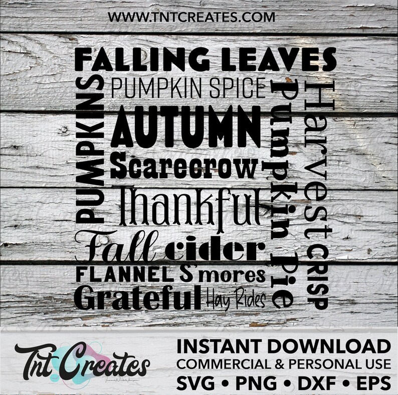 Fall Words List SVG, Autumn Subway SVG, Fall SVG Cut File for Cricut ...
