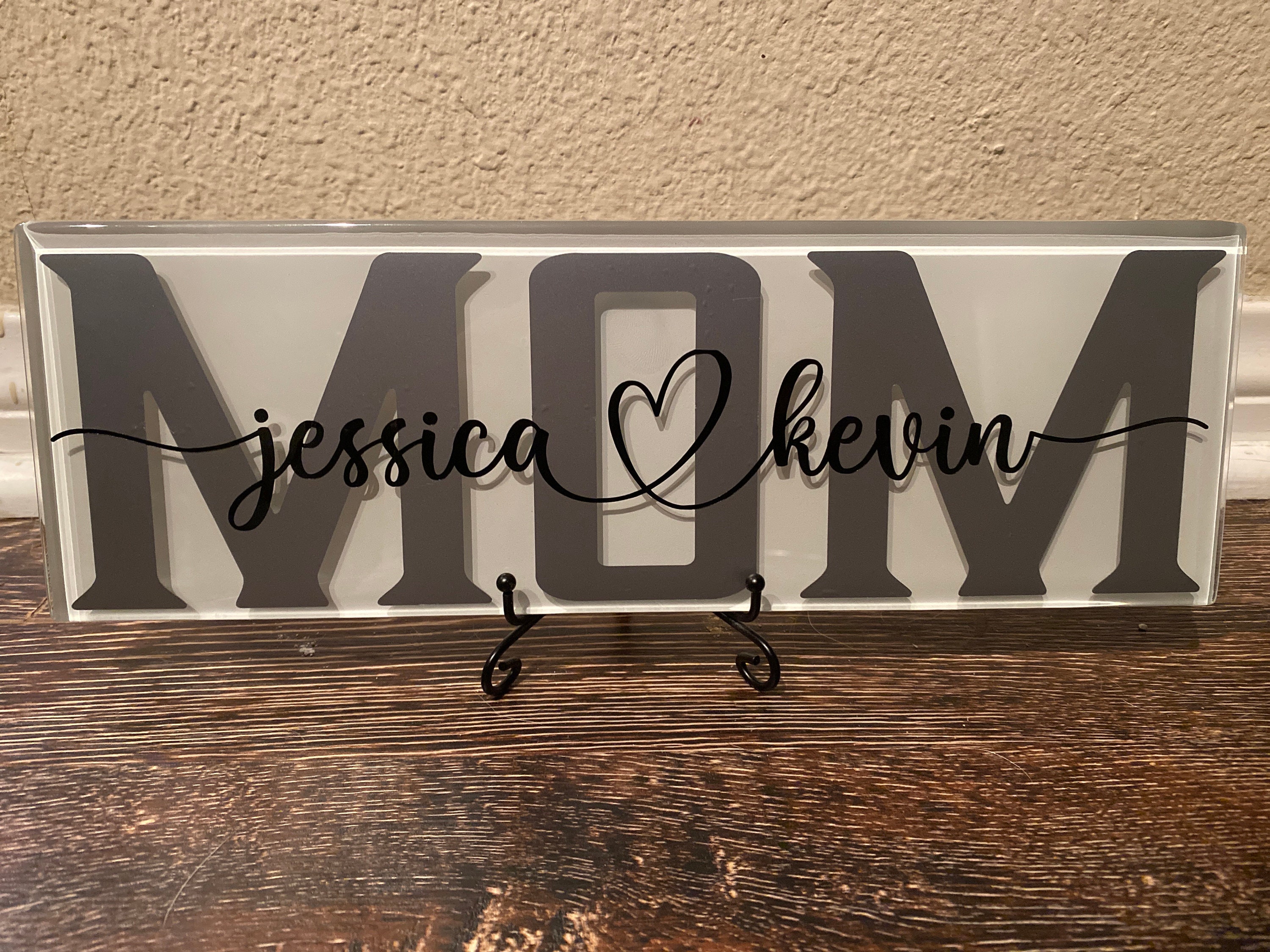 Glass Tile Sign Custom Made SVG Valentines Day Gift Wedding Gift ...