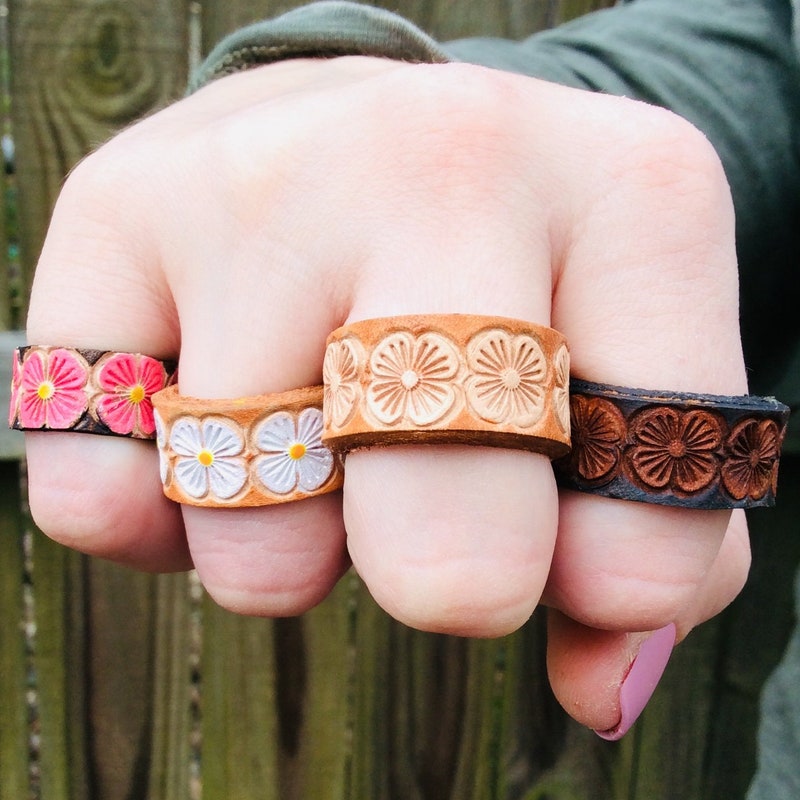 Leather Ring - Etsy