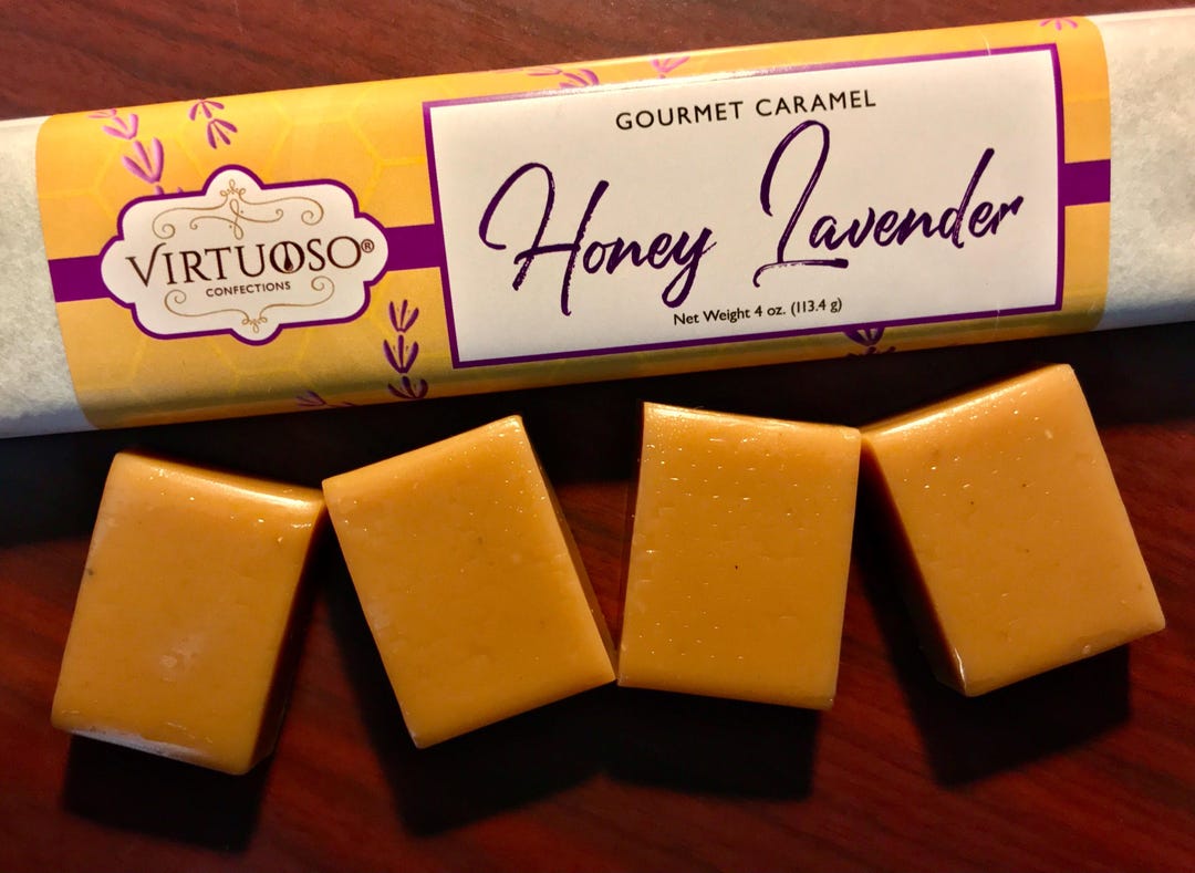 Honey Lavender Caramel Bar: (4oz/113g) | Gourmet Handcrafted Confection ...