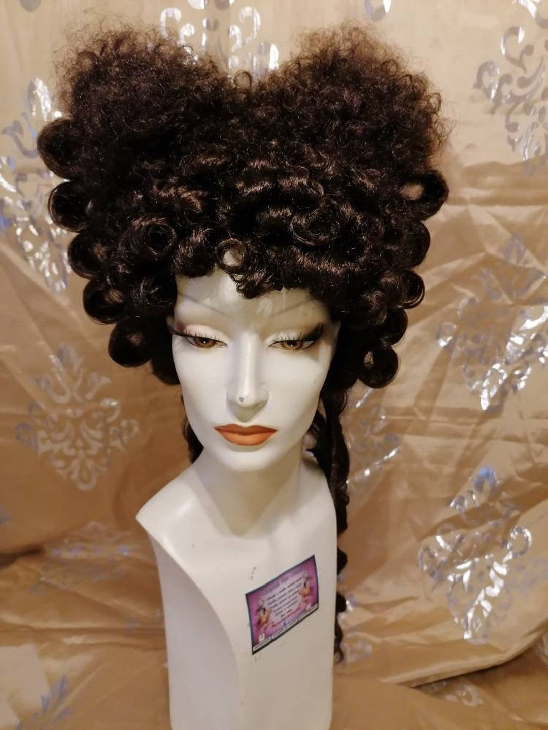 LADY WITH 2 HORNS Wig Rococo Baroques Rokoko Dark Brown mislata - Etsy