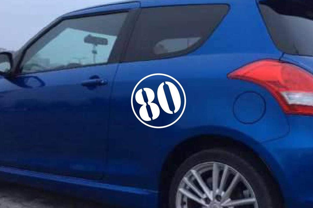 Two X 18" Classic Circle Rally Number Side Car Door Trunk Racing ...