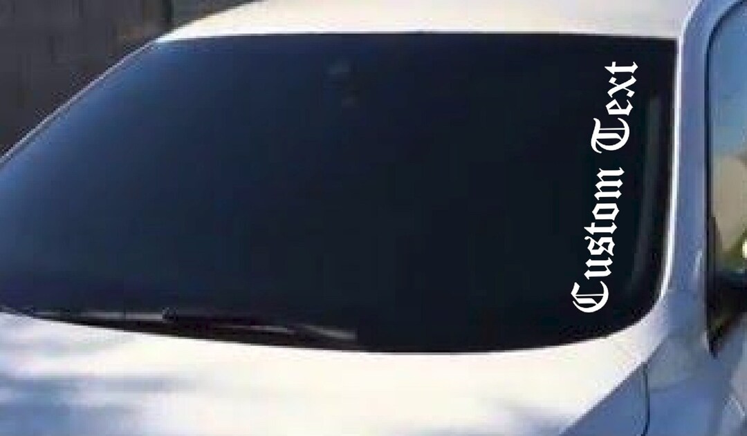 3.5" X 22" Custom Words/ Text Vertical Windshield Banner Car Sticker ...