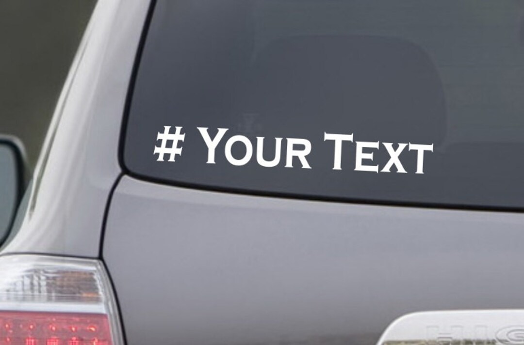 Custom Hashtag Decal Vinyl Sticker Car Laptop Personalized MacBook ...