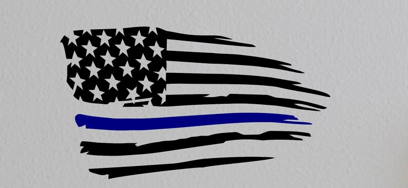 Thin Red Line Thin Blue Line American Flag Custom Vinyl Decal | Etsy