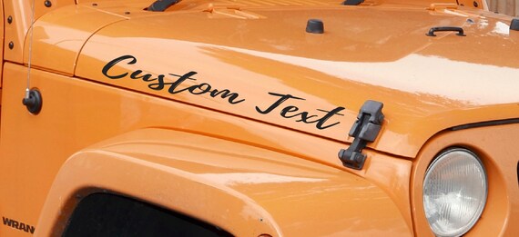 Set of 2 Custom text hood fender decals Words Windshield | Etsy