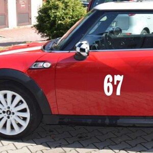 Two X 10" Classic Racing Rally Number Side Car Door Trunk Racing ...