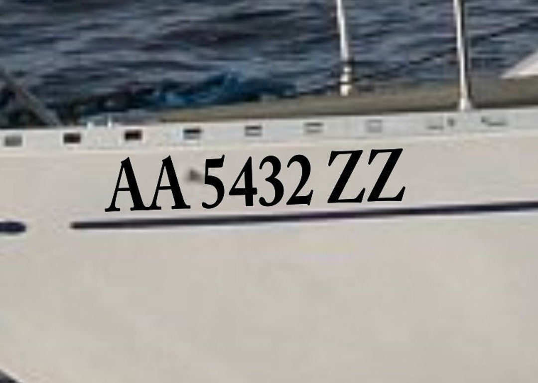 2 X Boat Registration Numbers Stickers, Vessel Number Decals, Boat ...