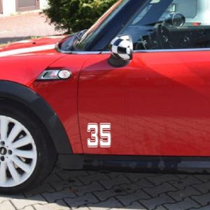 Two X 10" Classic Racing Rally Number Side Car Door Trunk Racing ...