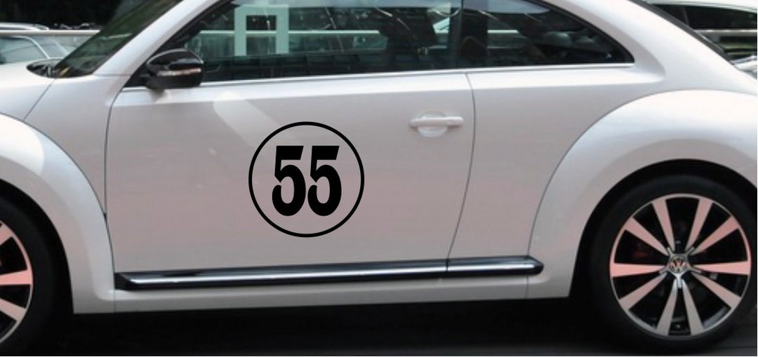 Two X 12" Classic Circle Rally Number Side Car Door Trunk Racing ...