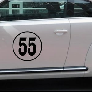 Two X 12" Classic Circle Rally Number Side Car Door Trunk Racing ...