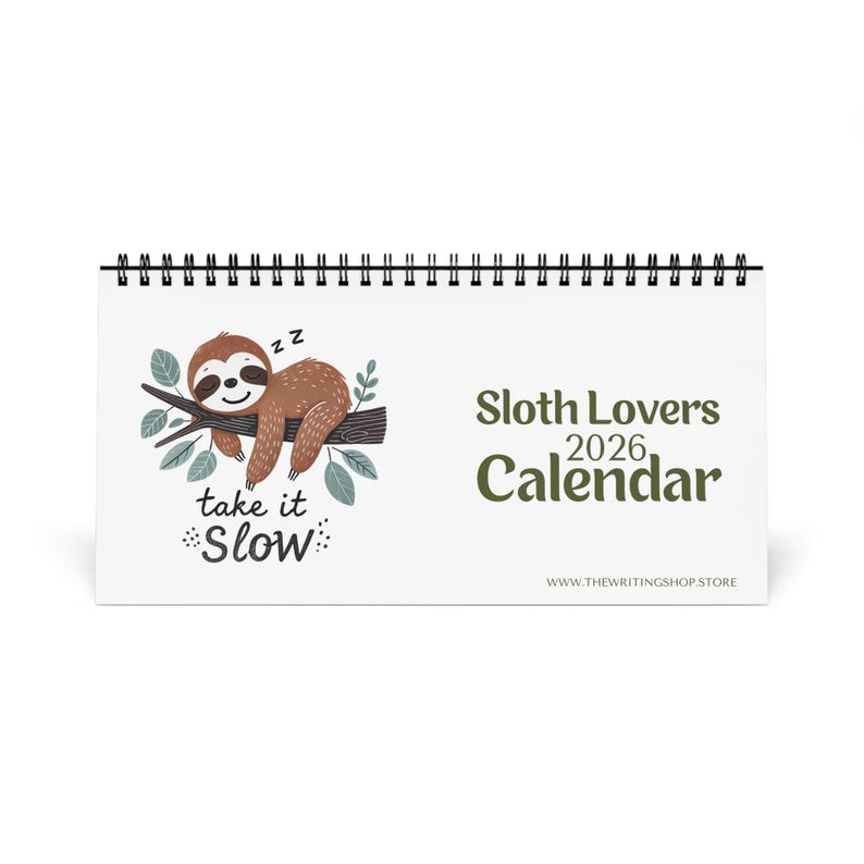 2026 Sloth Lovers Desktop Calendar - Take It Slow, Sloth Gifts, Nature ...
