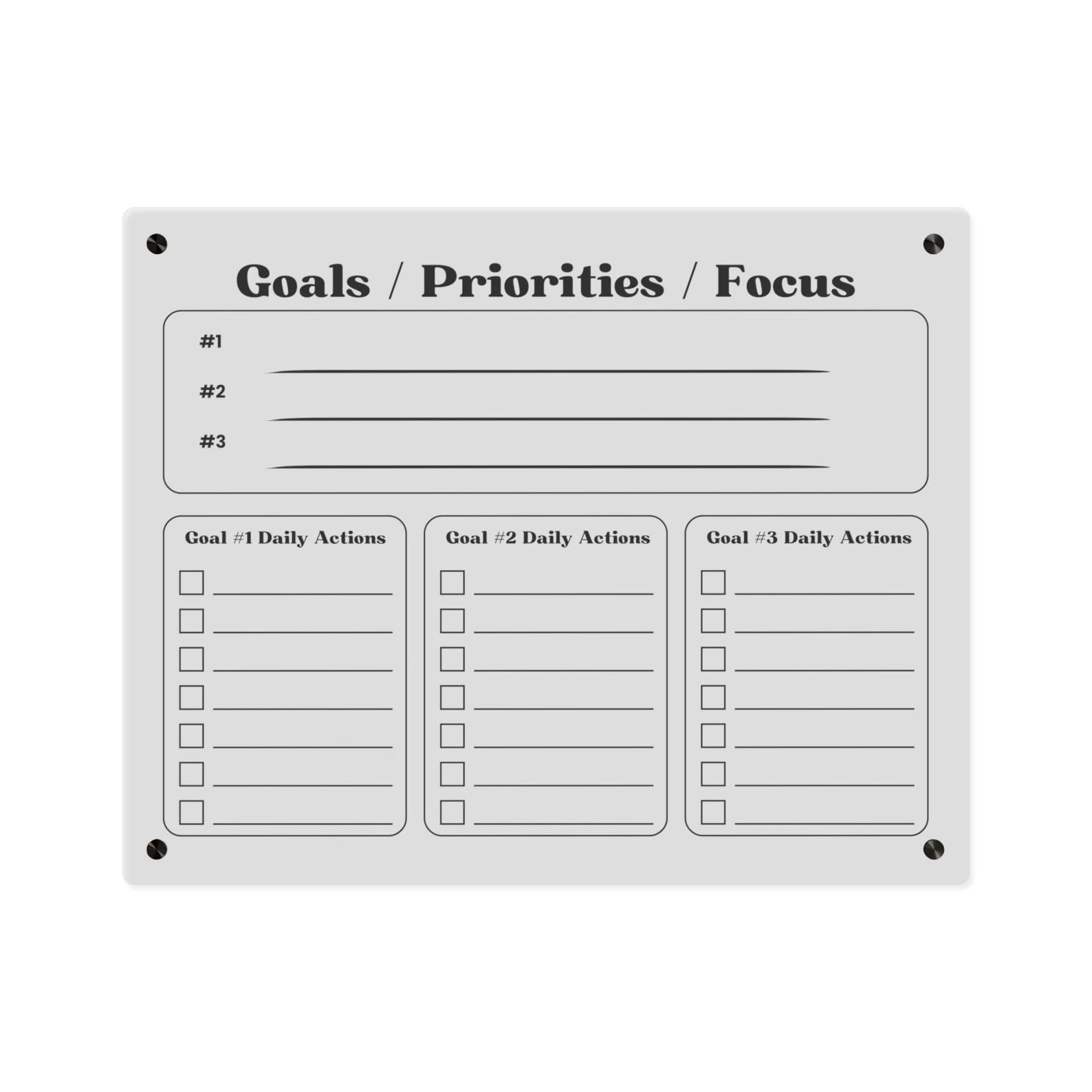 Acrylic Goal Tracker Board, Minimalist Office Decor (20x16 In) - Etsy
