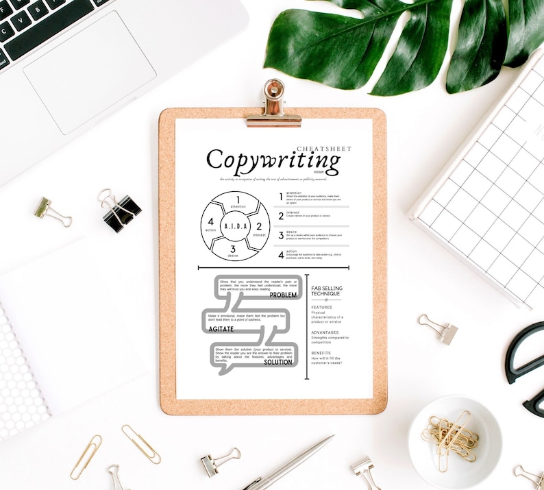 Copywriting Cheatsheet - Instant Download - Work From Home - Etsy