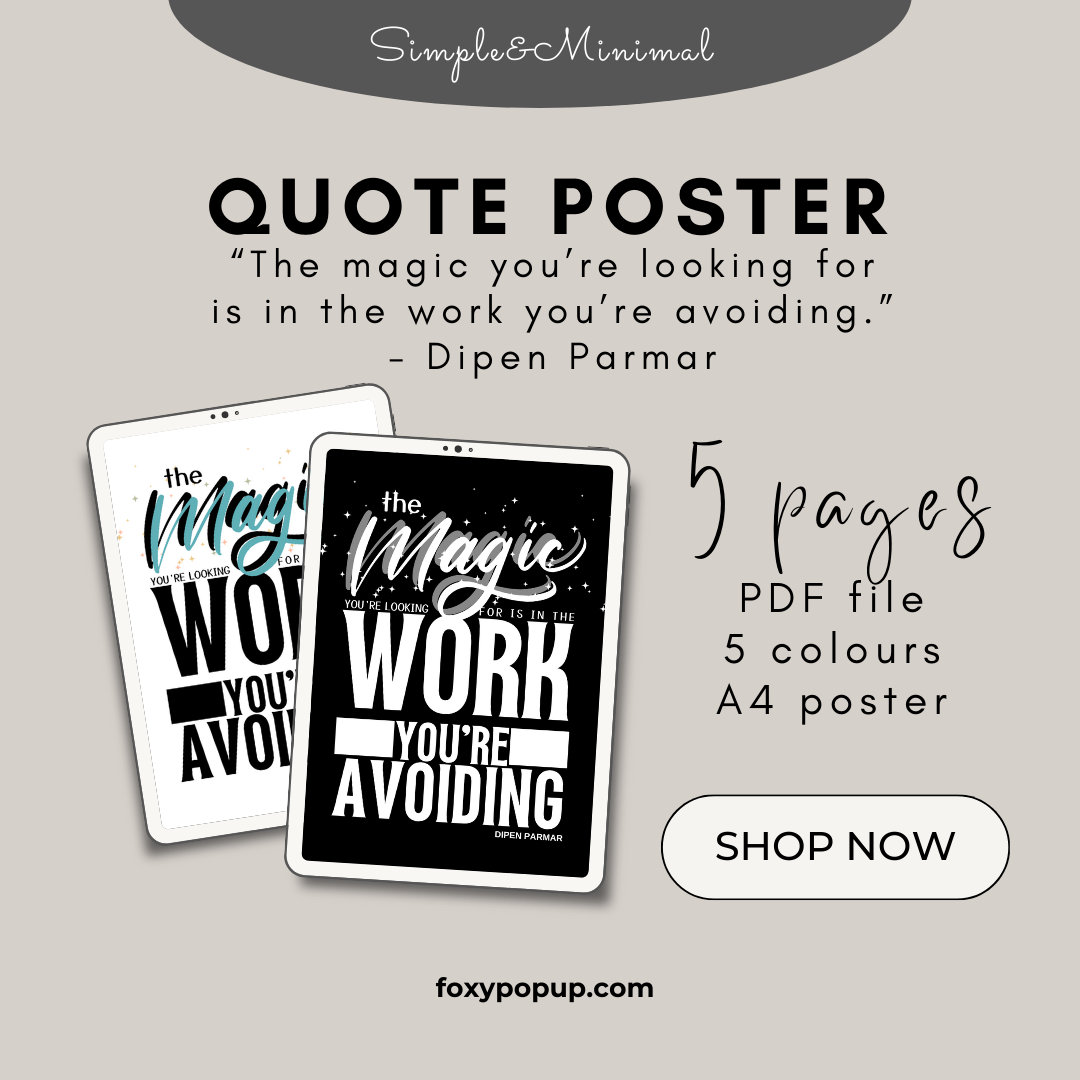 Quote "the Magic You're Looking for is in the Work You're Avoiding" A4 Poster - Etsy