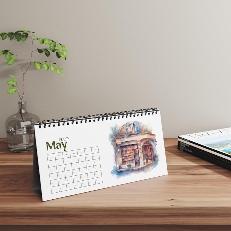 2026 Bookshop Desktop Calendar: Watercolor Art, Cozy Home Decor - Etsy