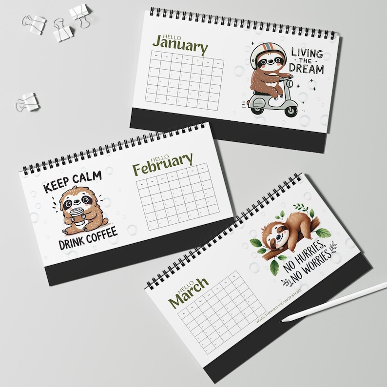 2026 Sloth Lovers Desktop Calendar - Take It Slow, Sloth Gifts, Nature ...