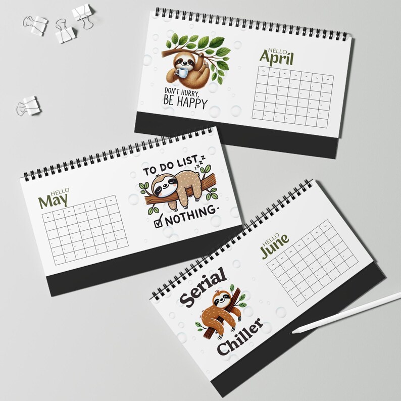 2026 Sloth Lovers Desktop Calendar - Take It Slow, Sloth Gifts, Nature ...