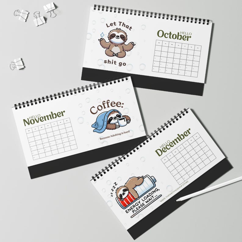 2026 Sloth Lovers Desktop Calendar - Take It Slow, Sloth Gifts, Nature ...