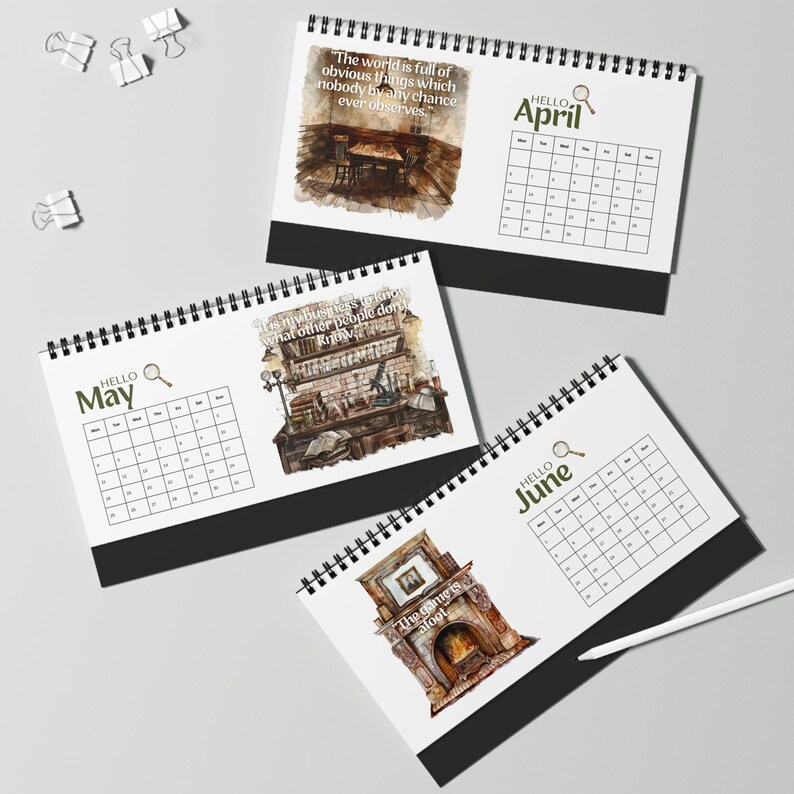 Sherlock Holmes Watercolor Illustration Desktop Calendar | 2026 ...