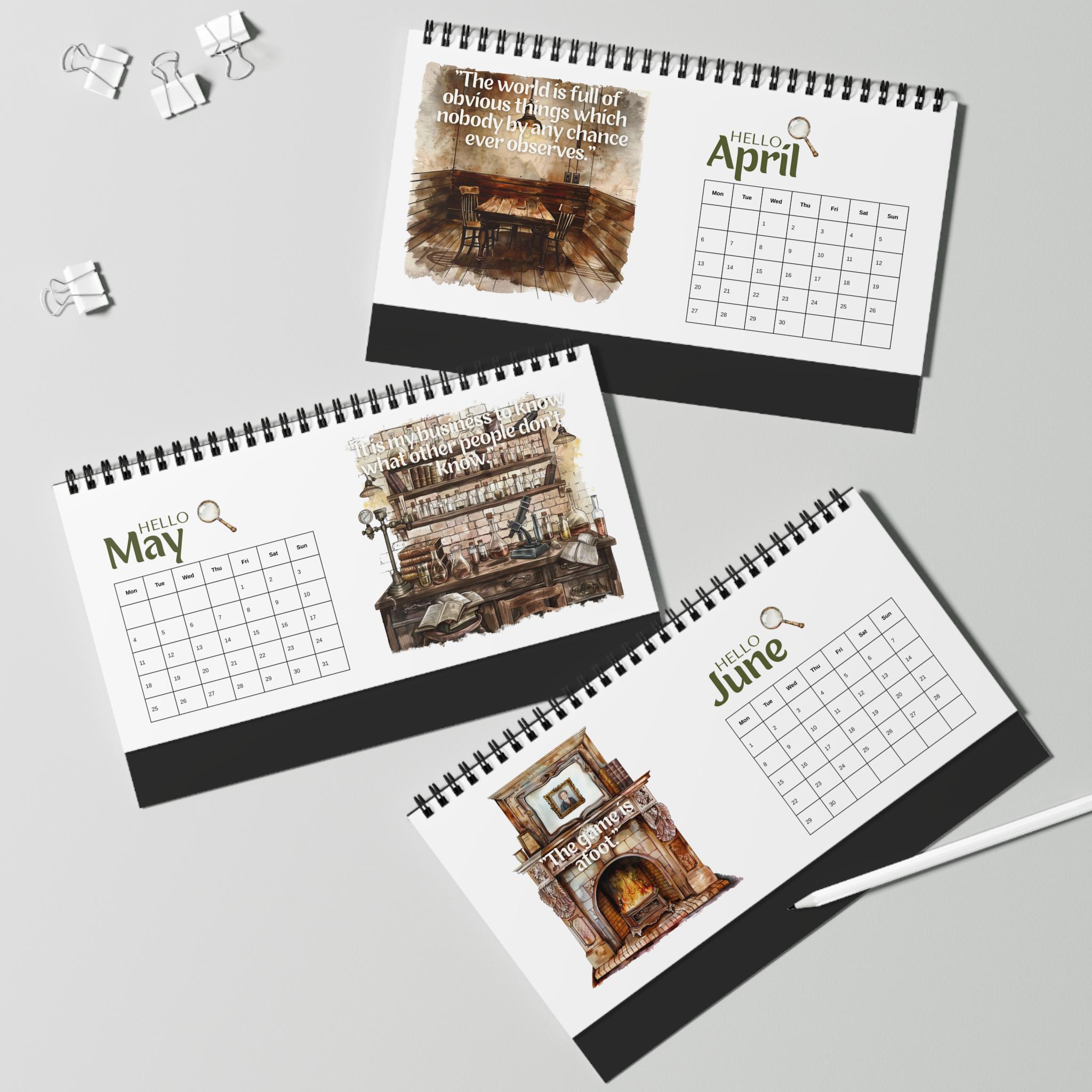 Sherlock Holmes Watercolor Illustration Desktop Calendar | 2026 ...