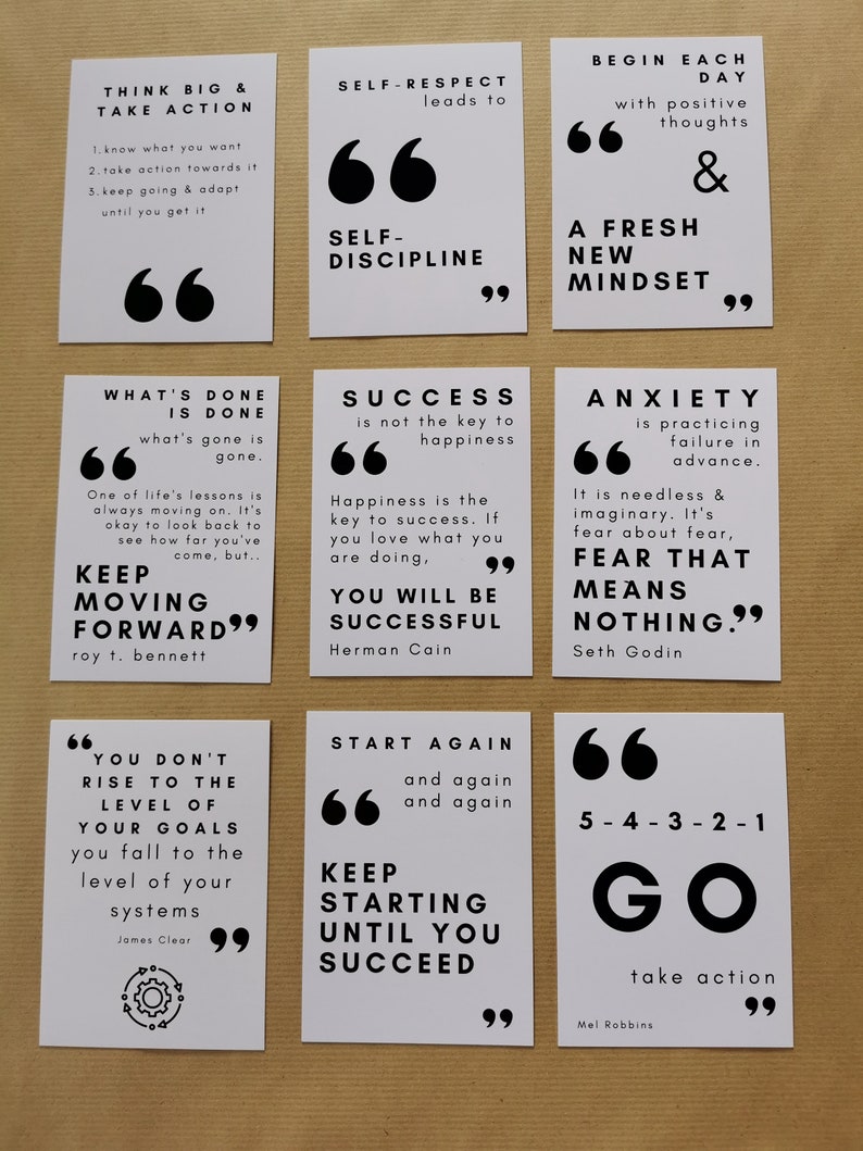 Positive Mindset Quote Cards - Individuals - Etsy