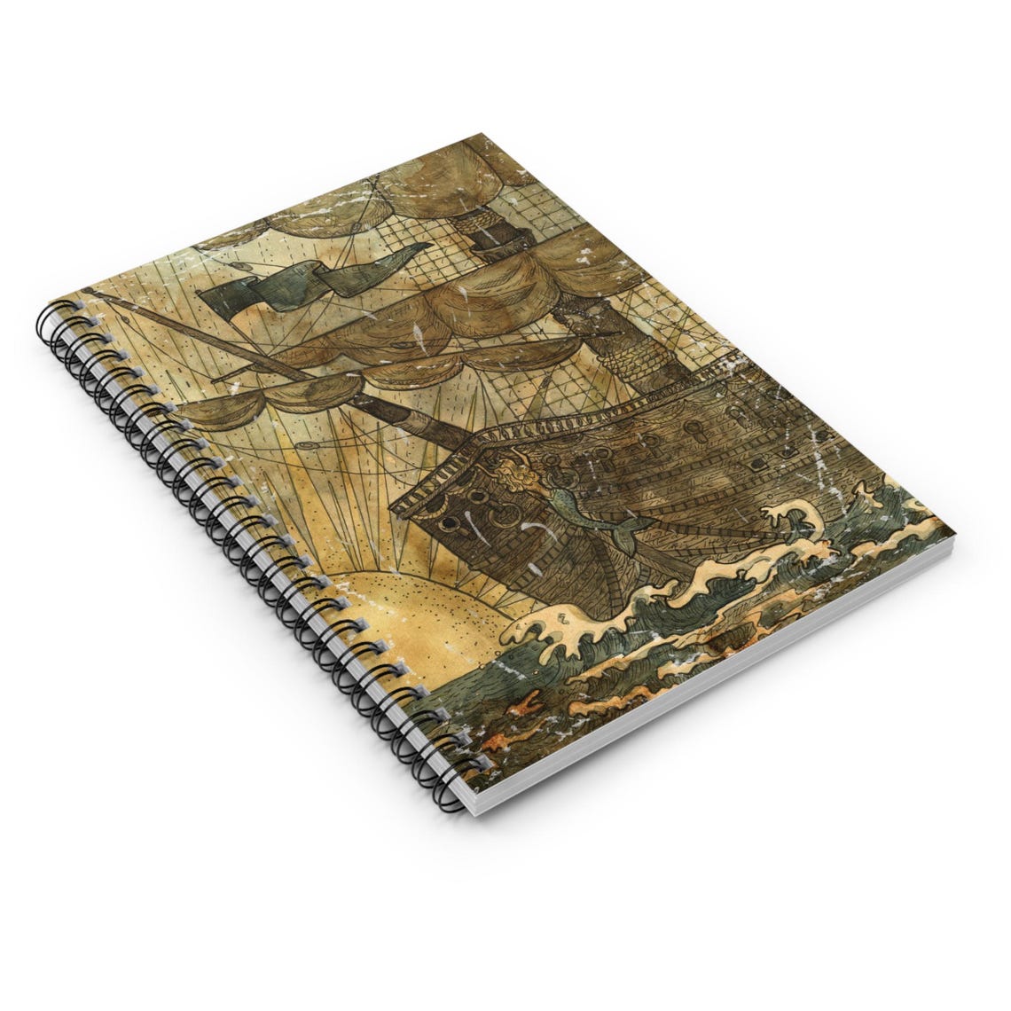 Vintage Sailing Ship Spiral Notebook | Ruled Journal - Etsy