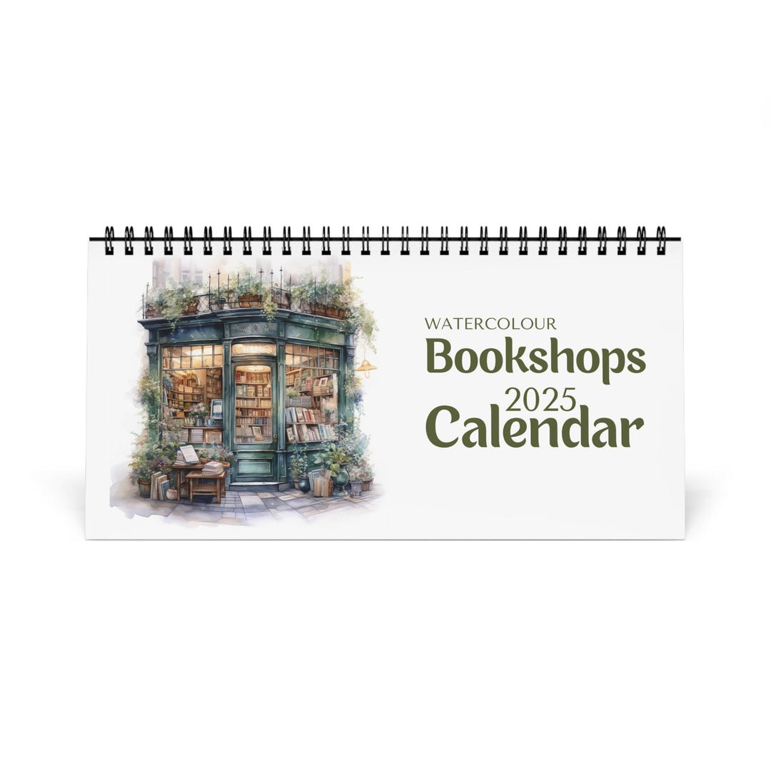 2025 Desktop Calendar Watercolour Bookshops - Etsy