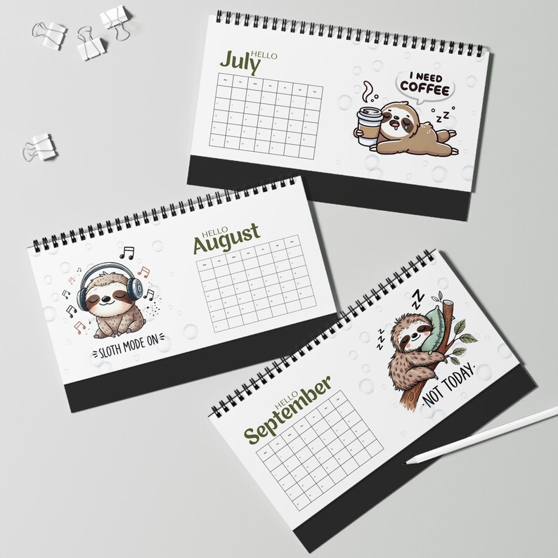 2026 Sloth Lovers Desktop Calendar - Take It Slow, Sloth Gifts, Nature ...