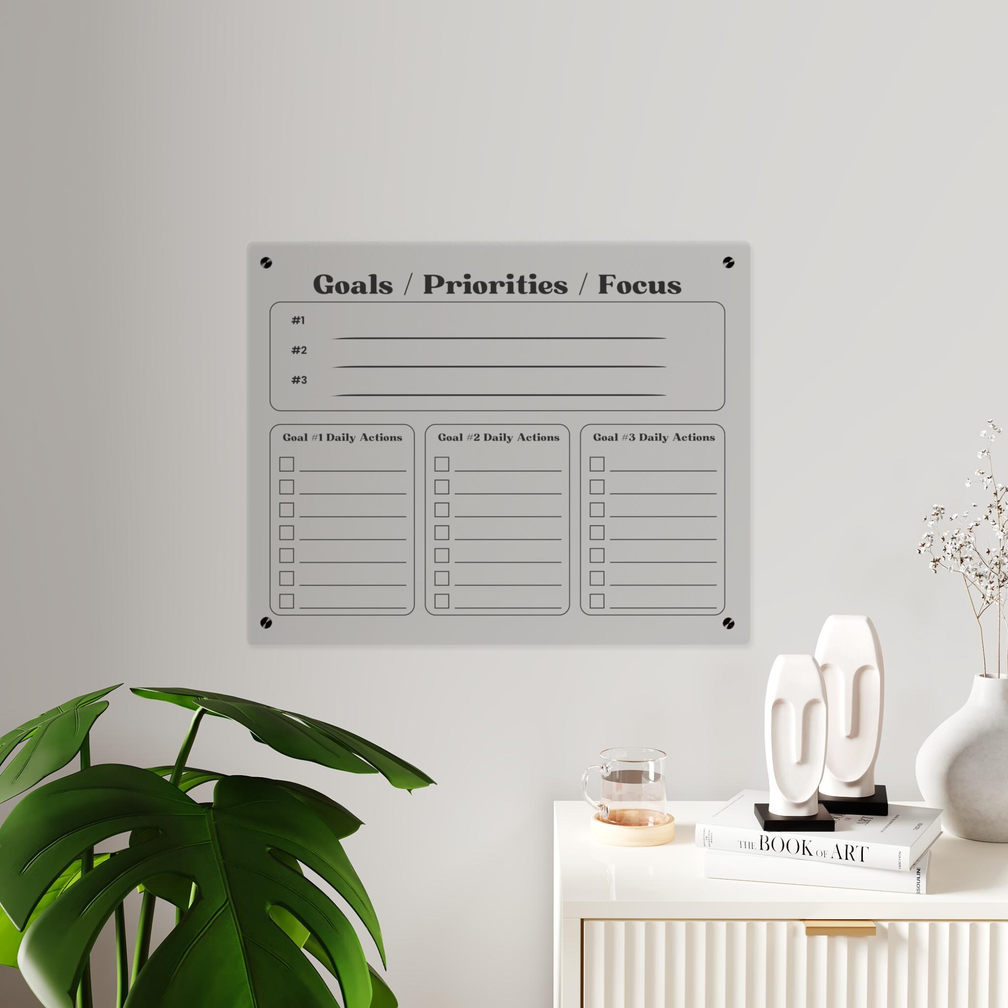 Acrylic Goal Tracker Board, Minimalist Office Decor (20x16 In) - Etsy