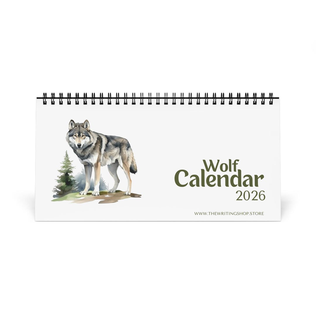 Watercolor Wolf Desktop Calendar 2026: Nature Lover Gift - Etsy
