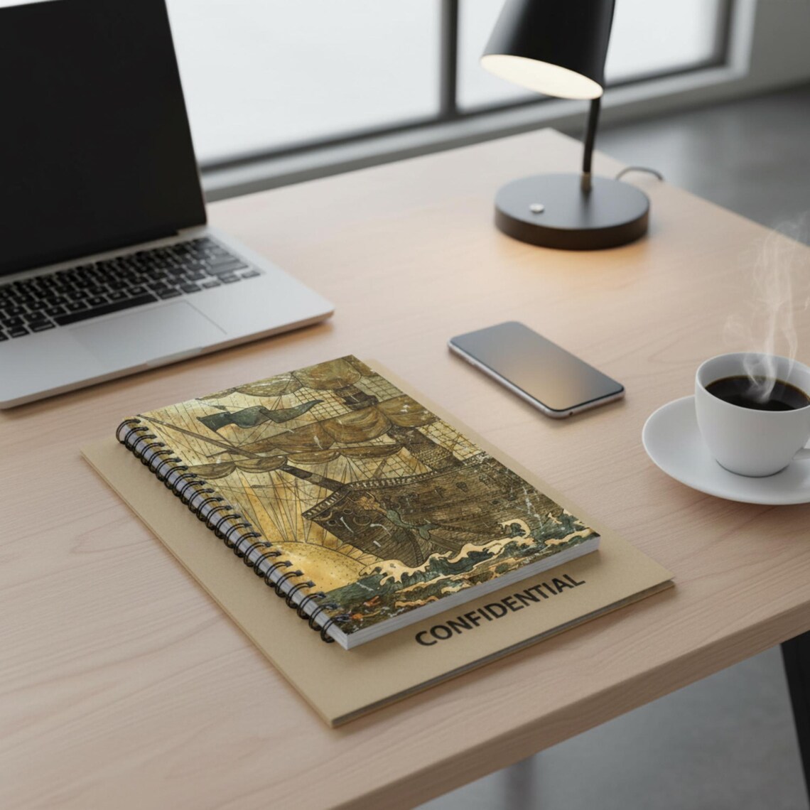 Vintage Sailing Ship Spiral Notebook | Ruled Journal - Etsy