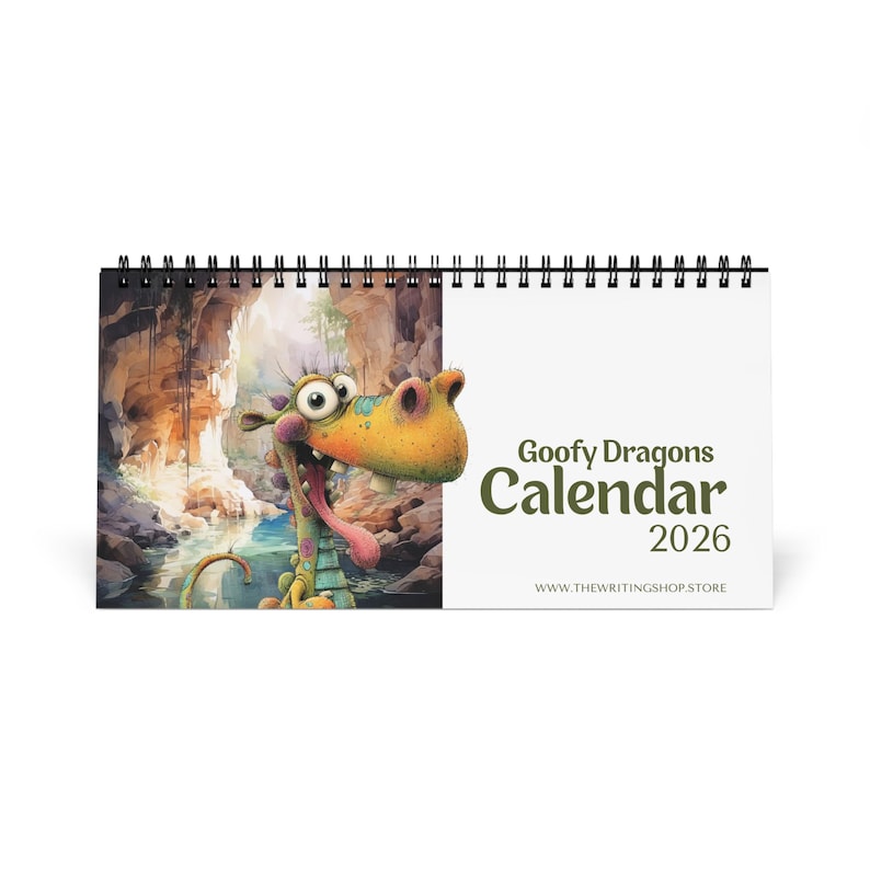 Goofy Dragons Cartoon Desktop Calendar 2026 | Caves Funny Gift - Etsy ...