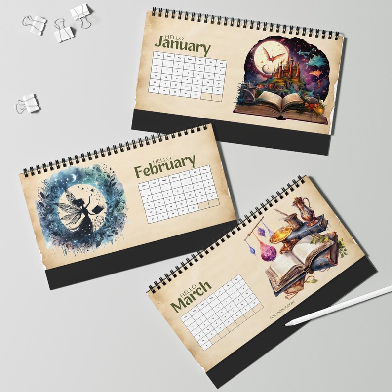 Booklover's Fantasy 2025 Desktop Calendar - Etsy