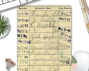 Library Due Date Card | Etsy