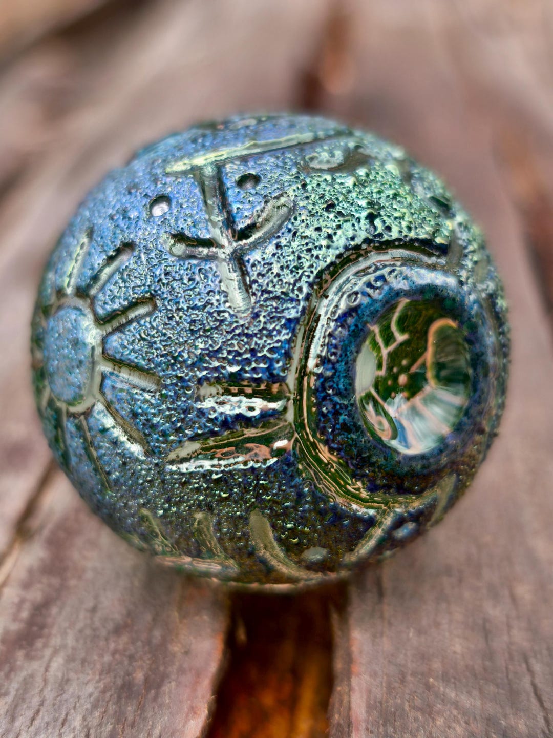 Mappa Mundi #5 Sphere CARVED Handmade Borosilicate Glass Marble.dr ...