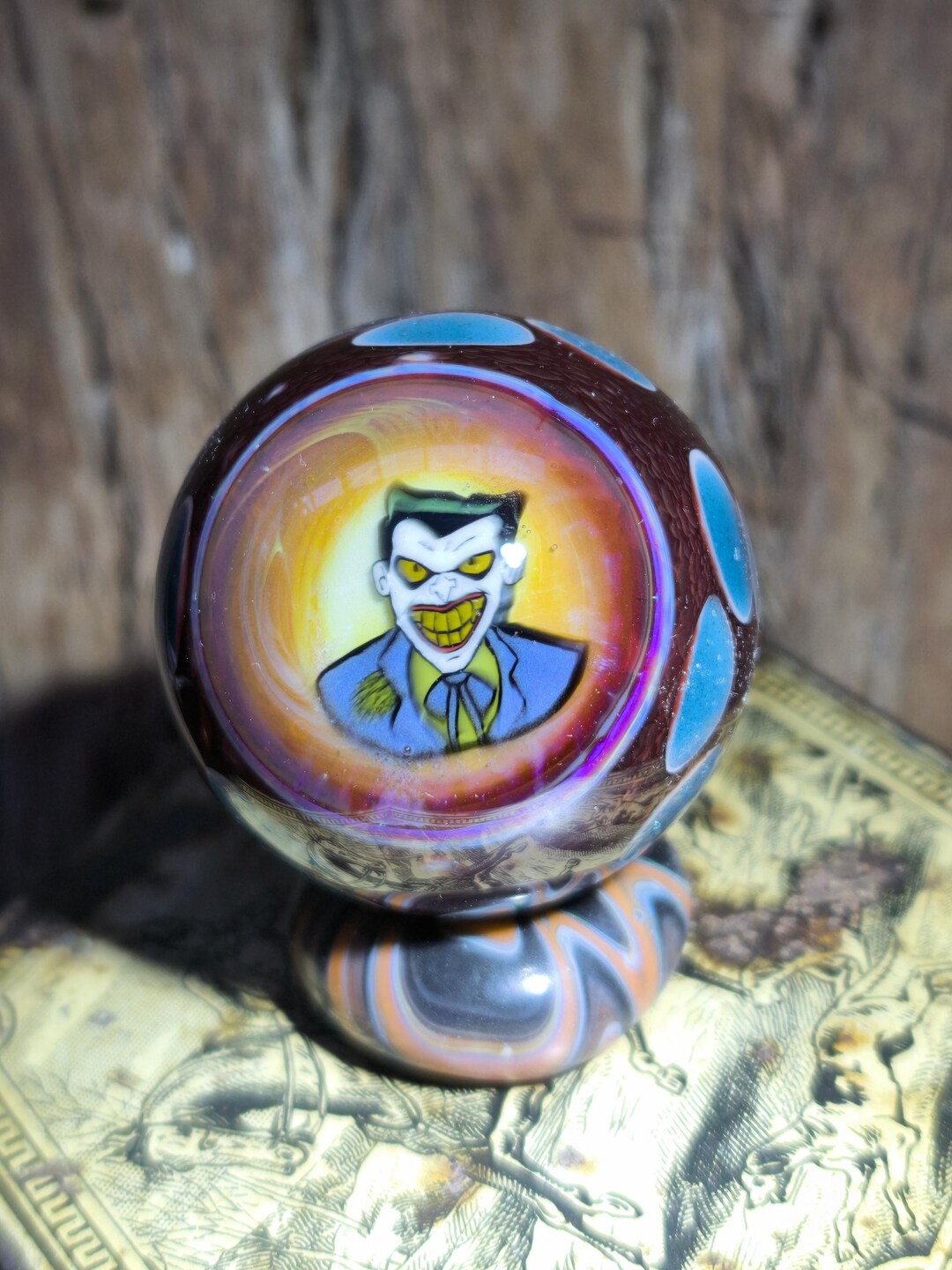 Joker Character Purple Sunset Handmade Borosilicate Glass Marble.dr ...