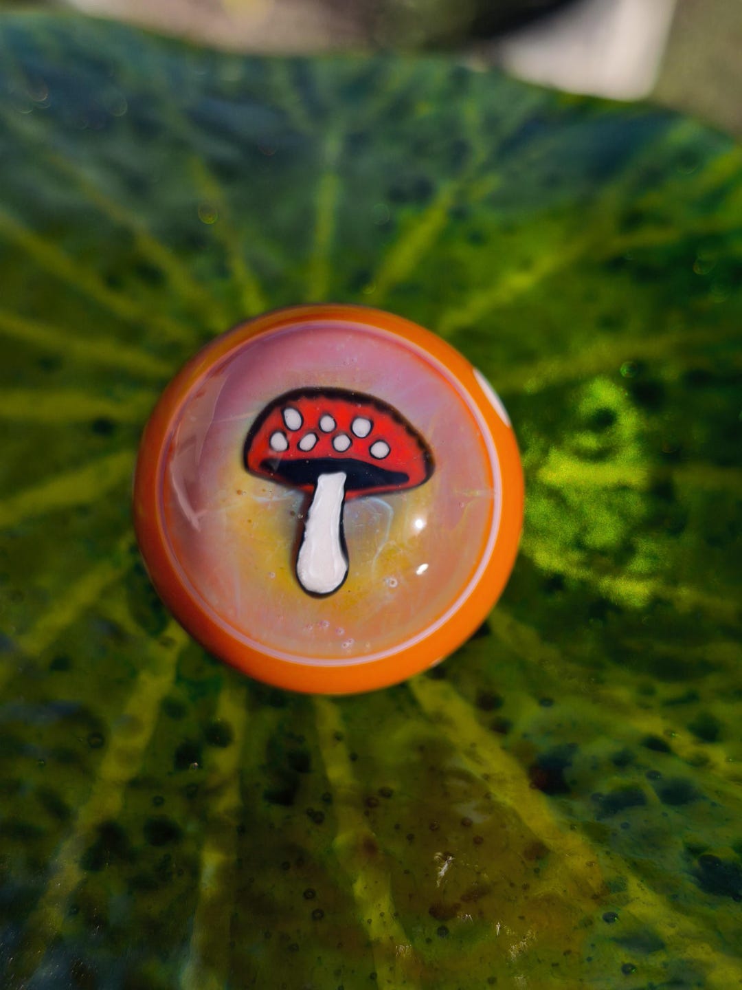 Amanita Magic Mushroom Handmade Borosilicate Glass Marble.dr Sawfish ...