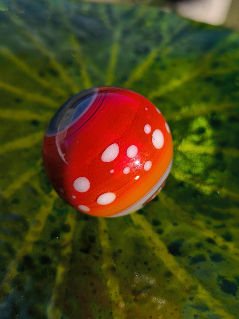 Amanita Magic Mushroom Handmade Borosilicate Glass Marble.dr Sawfish ...
