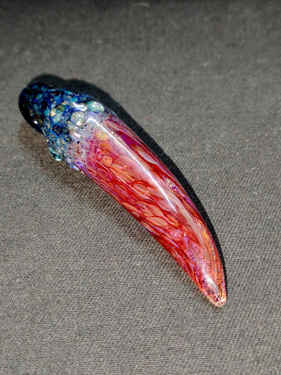 Dragon Blood Claw Talisman.handmade Borosilicate Dichroic Glass Pendant ...